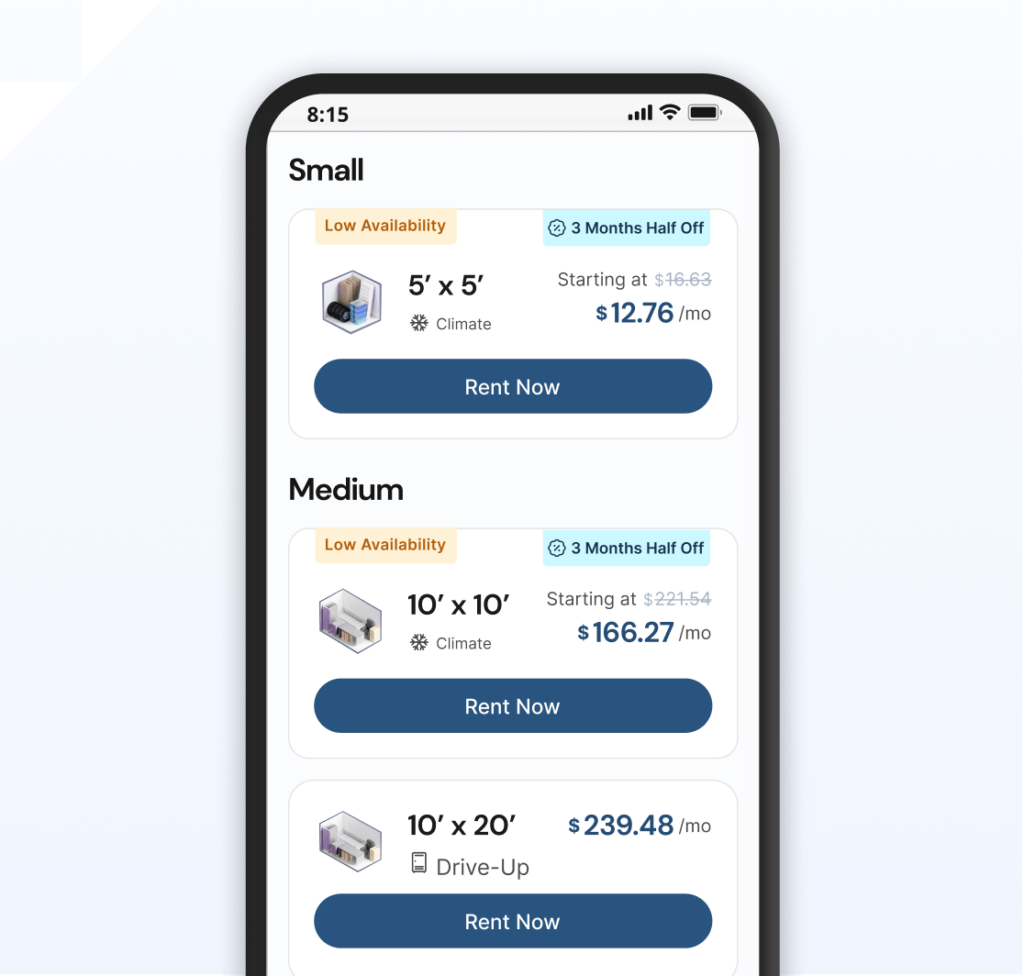 Leasing | Self-Storage Rental Software | Monument